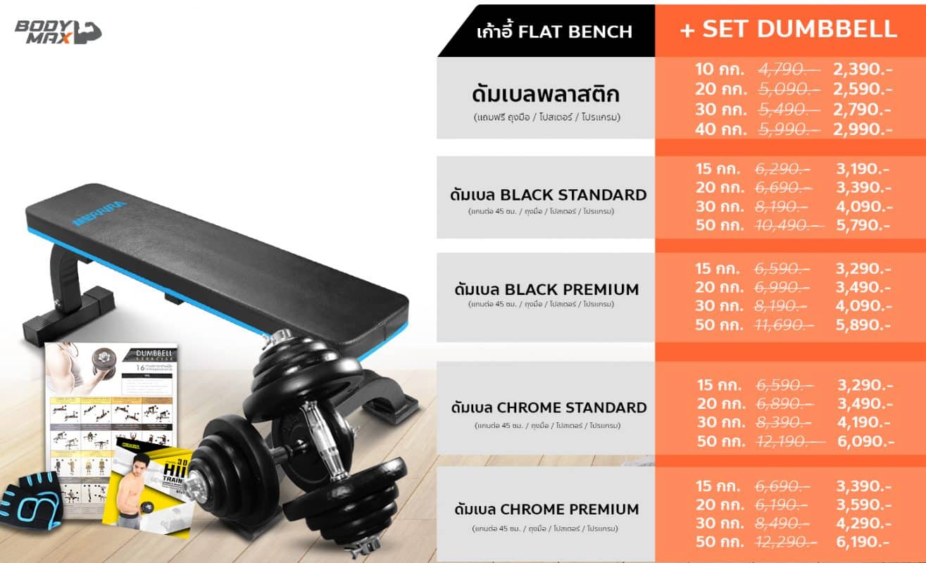 ม้ายกดัมเบล + Set Dumbbell - Body Max